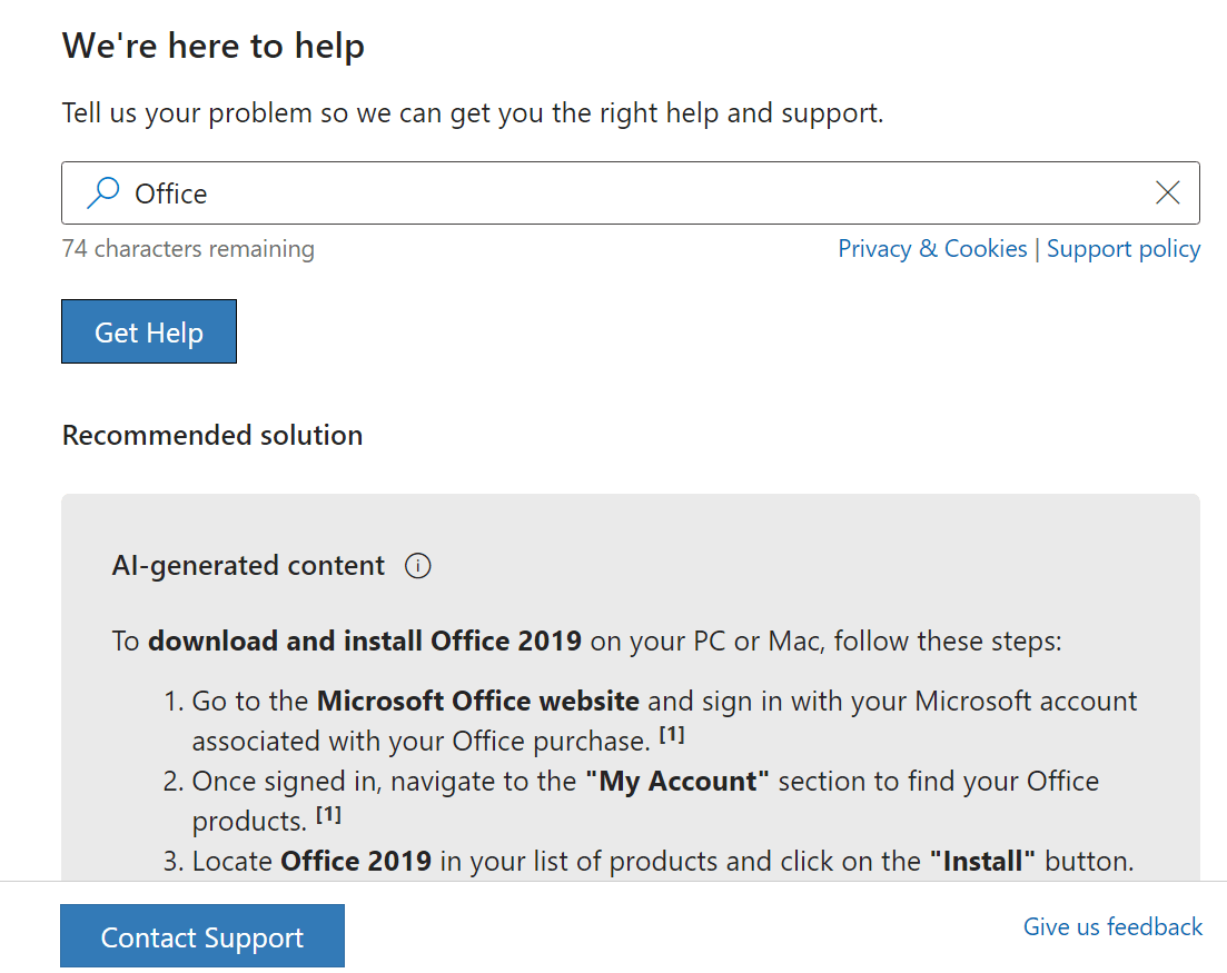 Contact Support - Microsoft Q&A