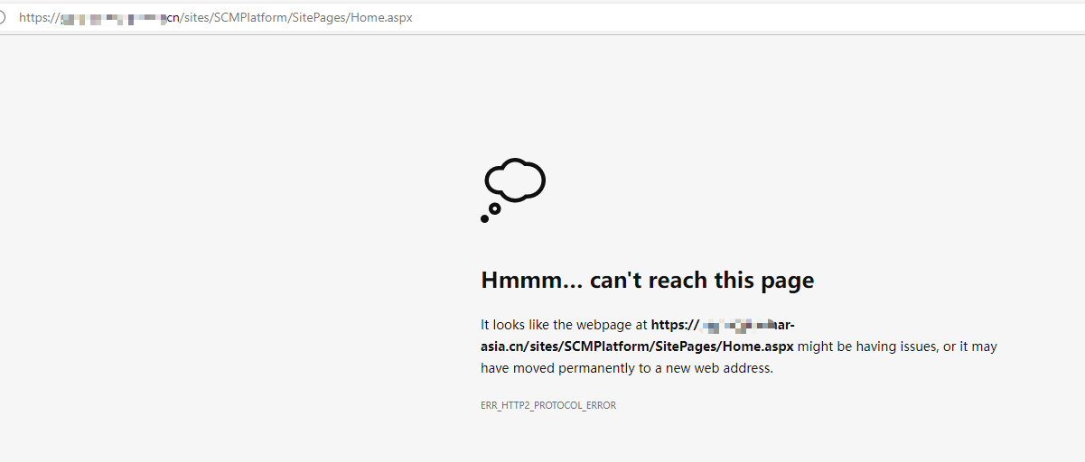 Change a SharePoint Web Application from HTTP to HTTPS, it display "can't reach this page ...