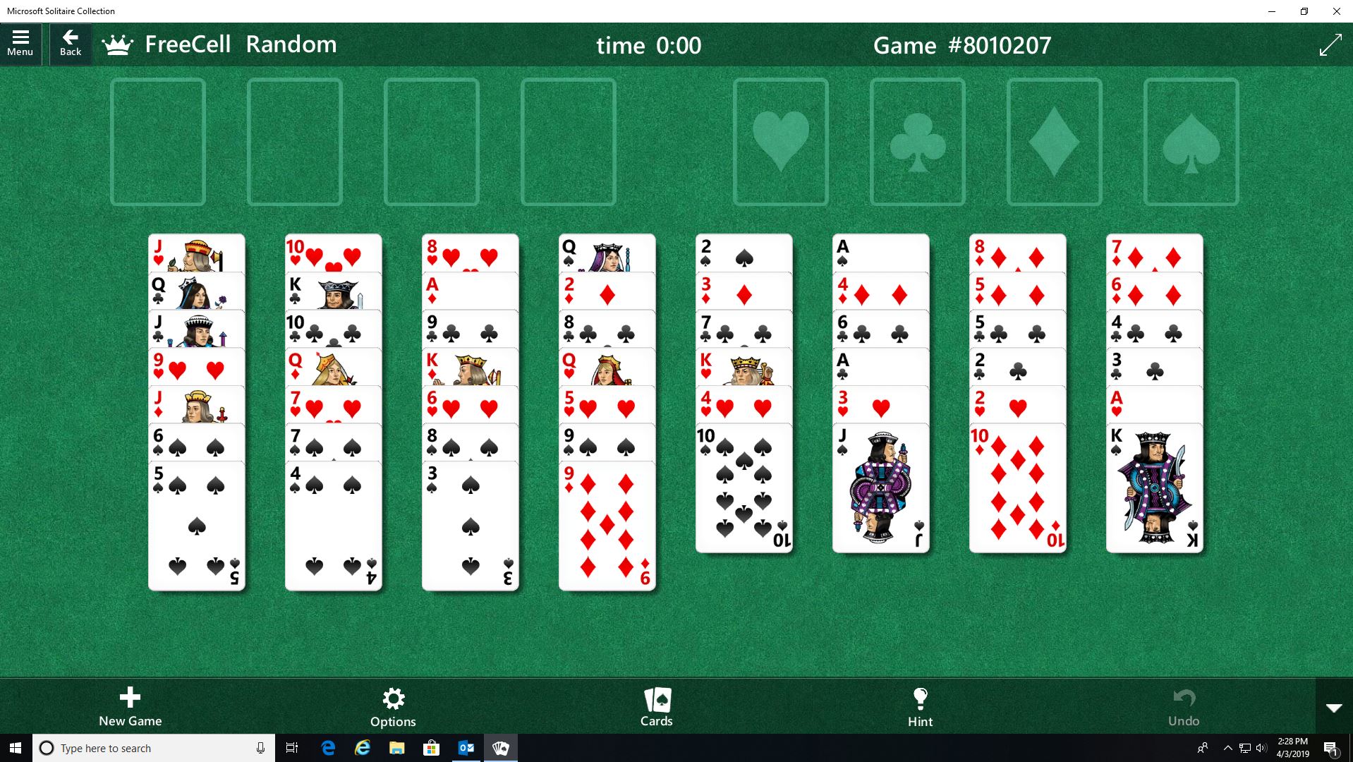 Spades continually on bottom row in Freecell - Microsoft Q&A