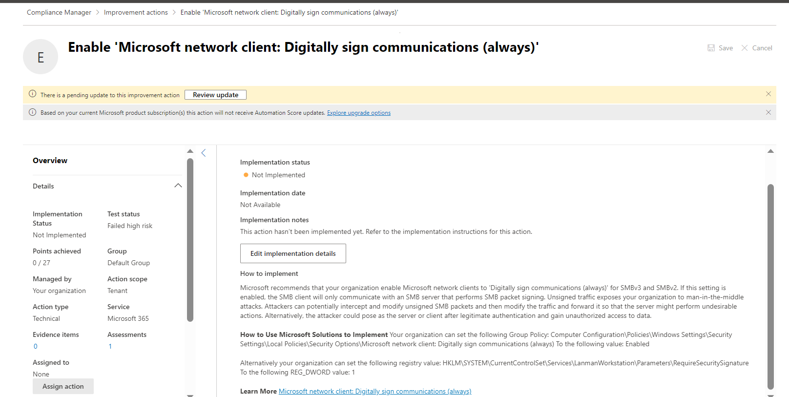 What is mean by this "Enable 'Microsoft network client: Digitally sign ...