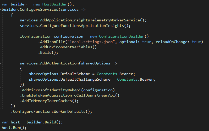I Want To Add Authentication Using Microsoft Identity Web To An Azure Function Project With