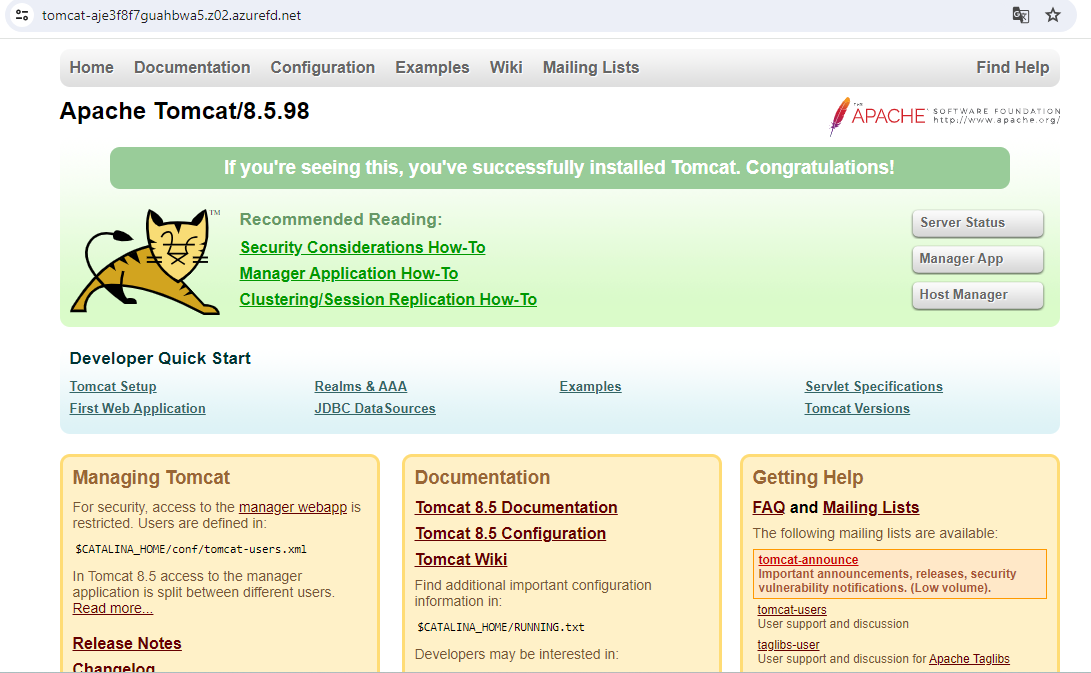 Configure port 8080 on azure frontdoor site. - Microsoft Q&A