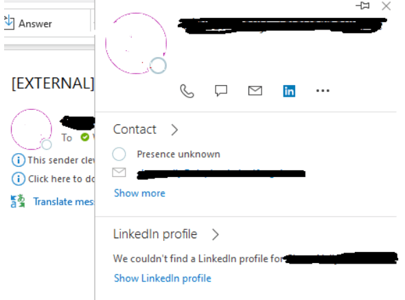 Contact card - Microsoft Q&A
