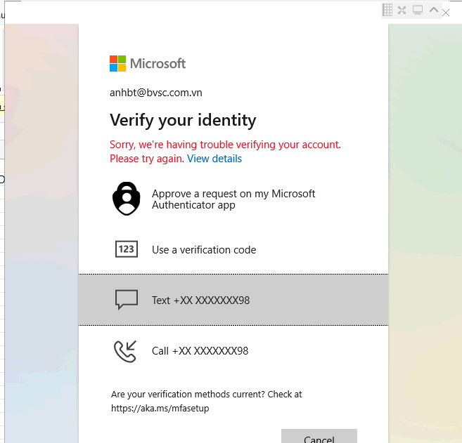 Unable to Verify Identity for Azure Login – Error 399287 - Microsoft Q&A