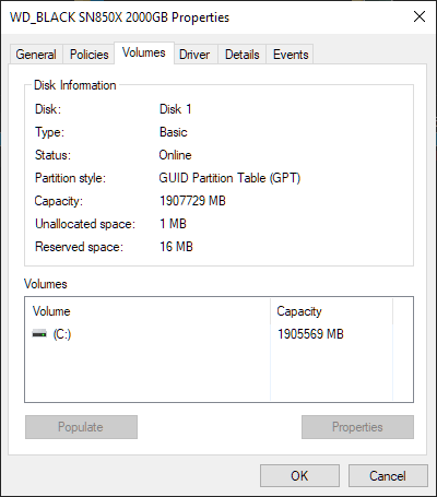 The full capacity of my new SSD is unavailable, and it's not a ...