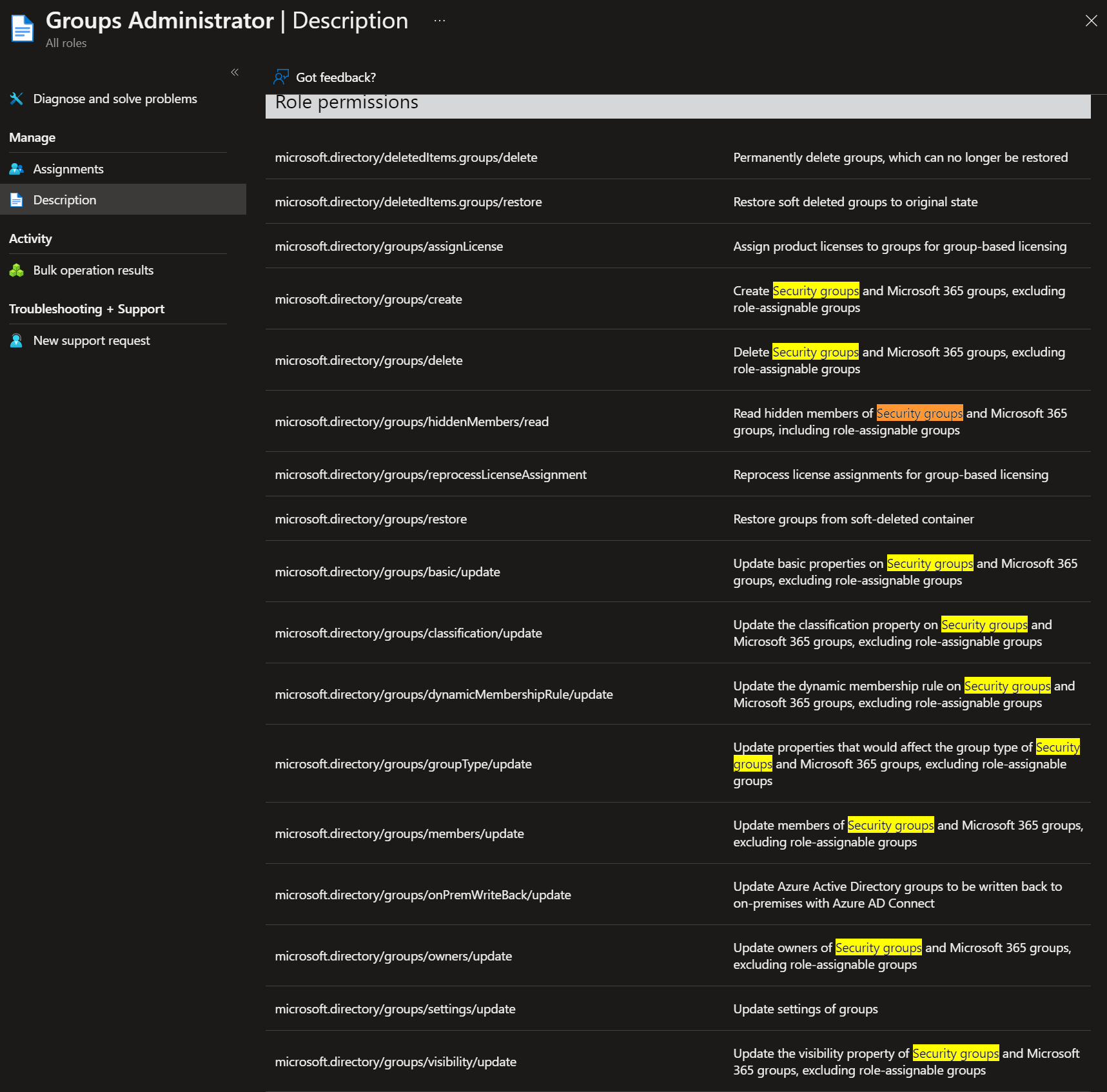 Through Azure Portal, the application should be allowed to add members on the specified security ...