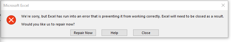 Excel and Word- Fatal error - Microsoft Q&A
