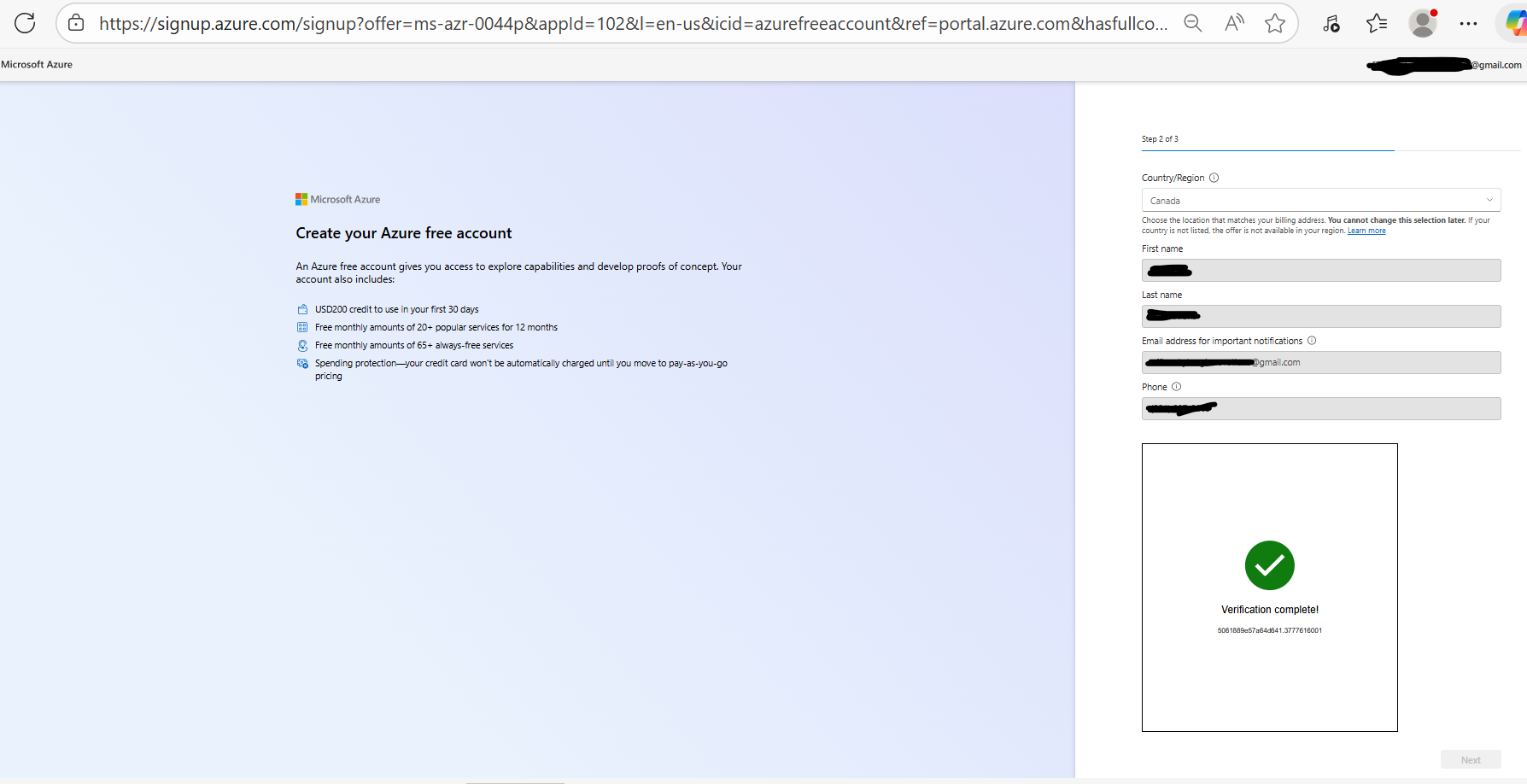 Not able to finish my subscription for Azure trial account - Microsoft Q&A