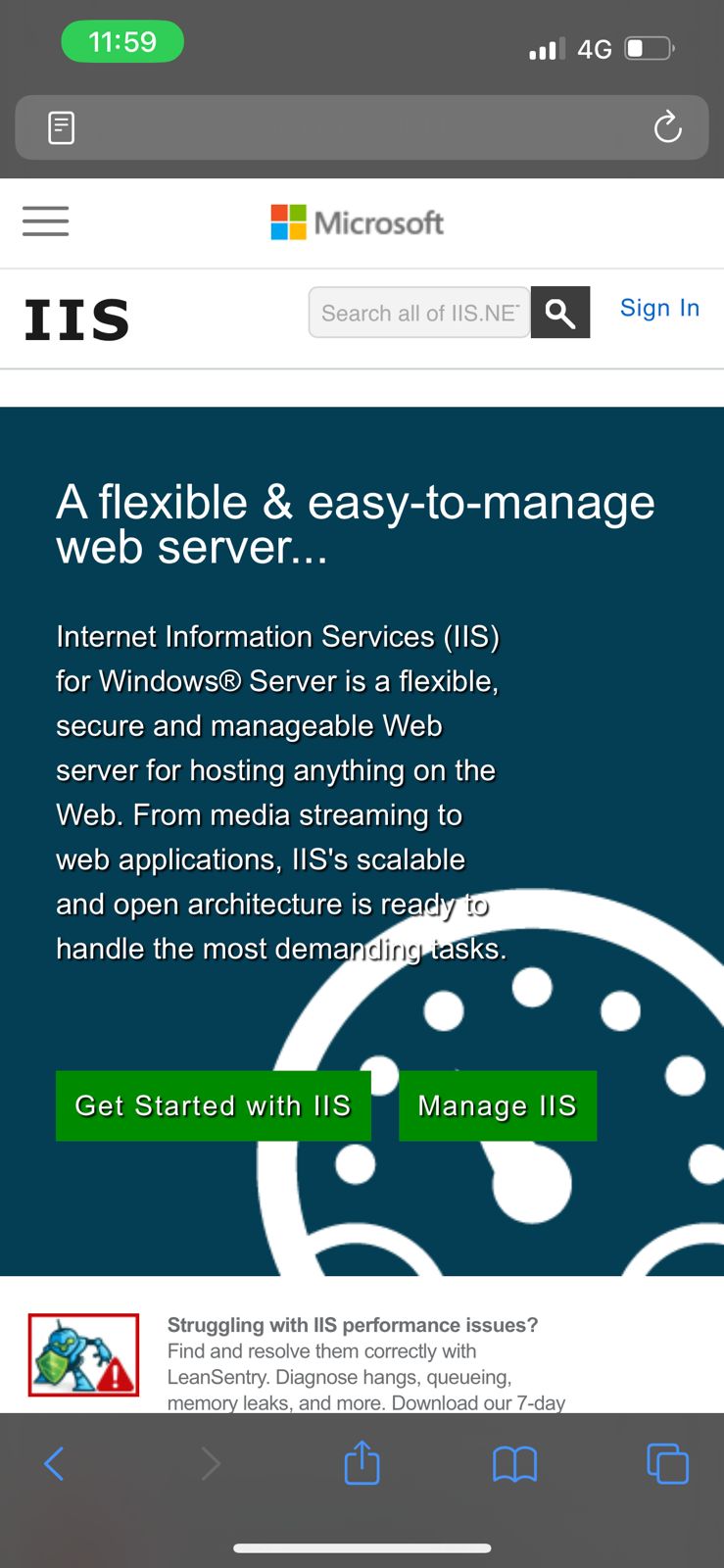 Can't lunch my SharePoint site through Central Administration ...