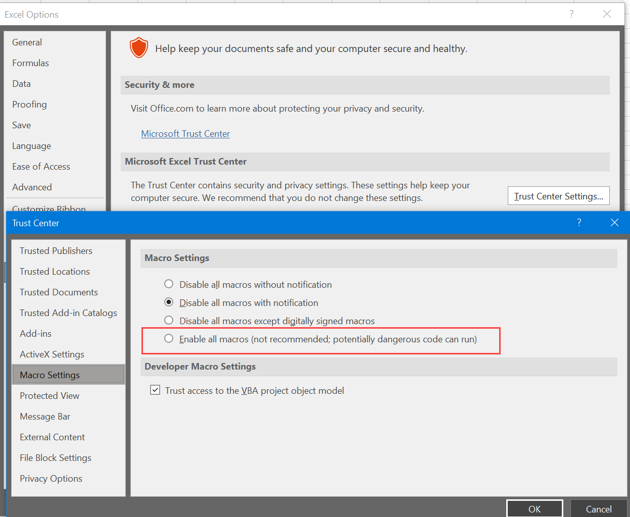 Adding OneDrive Location as Trusted Location in Excel for running ...