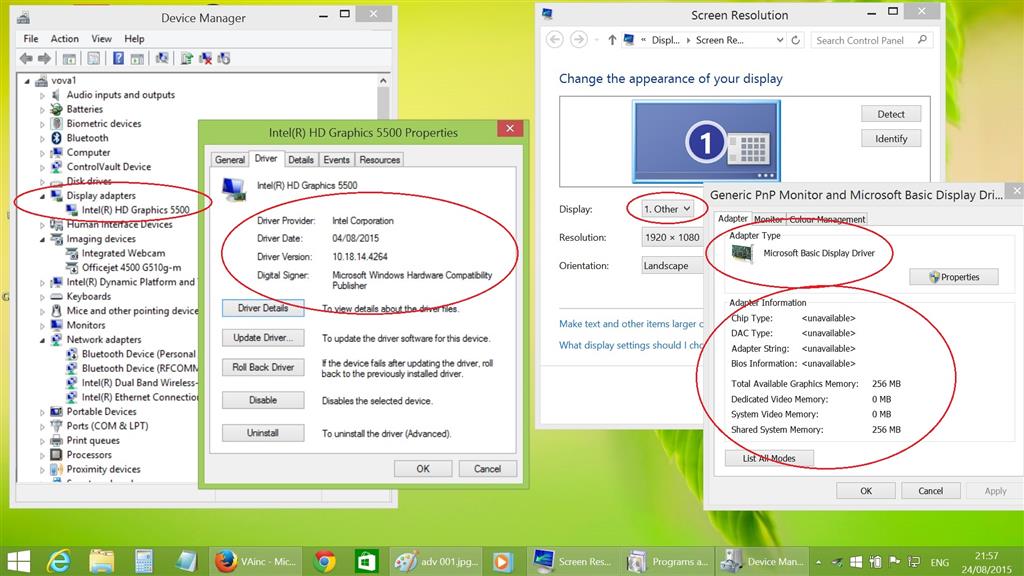 Manufacturer's Diplay driver is substituted by Microsoft Basic Display ...