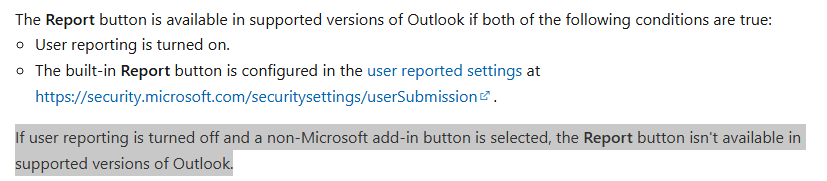 How to disable the report button in Outlook - Microsoft Q&A