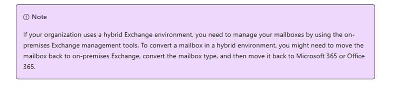 User Mailbox to Shared Mailbox before Hybrid Migration - Microsoft Q&A