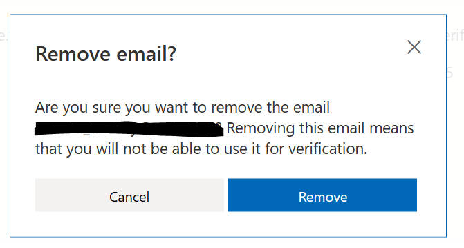 Can't delete one of my two verification email for login - Microsoft Q&A