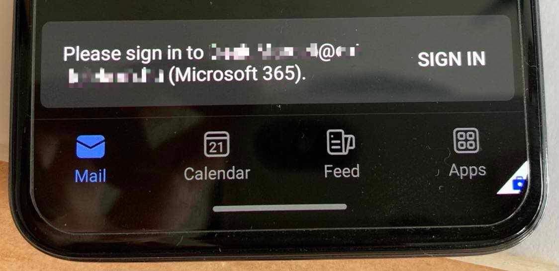 Android Outlook "Please sign in again" notifications stopped ...