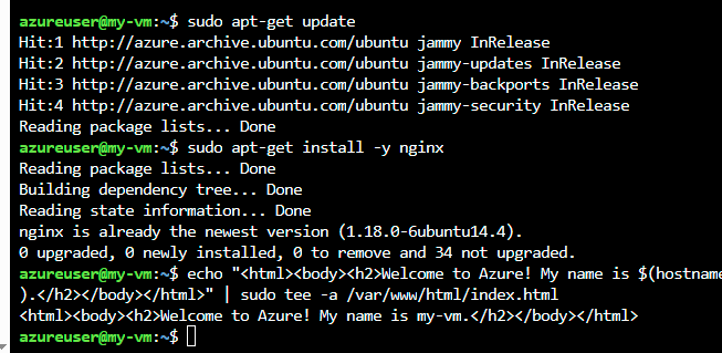 My user password is not working in Azure Cloud Shell during Nginx package download - Microsoft Q&A