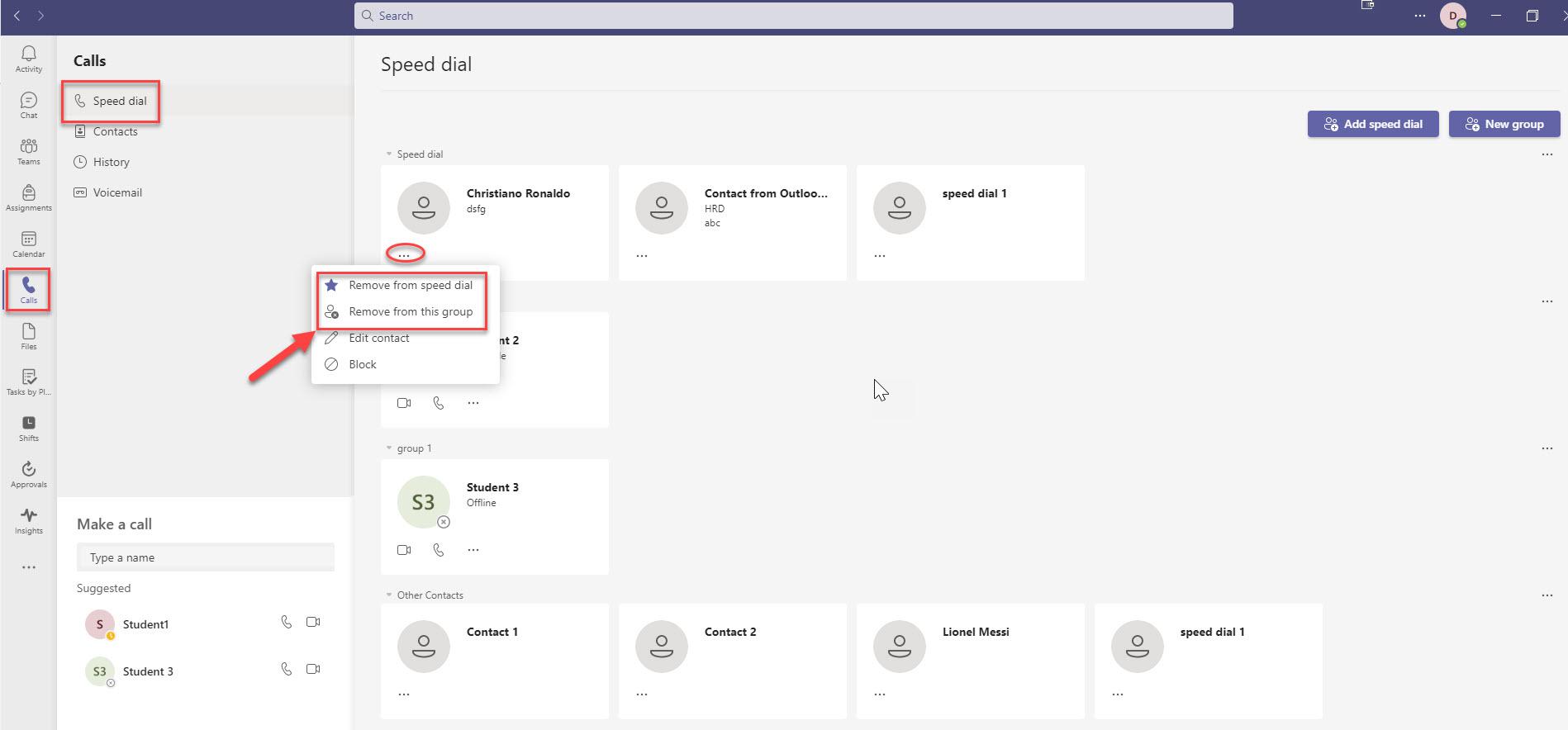 Removing a contact from the Teams Speed Dial when the contact is no ...