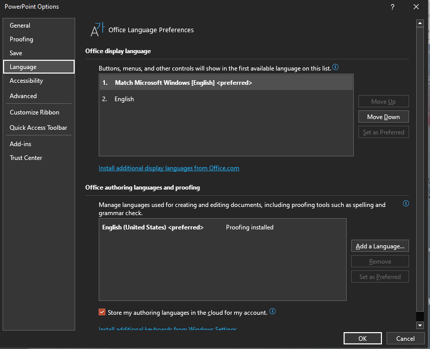 Powerpoint spellcheck is stuck on French despite settings being set to ...