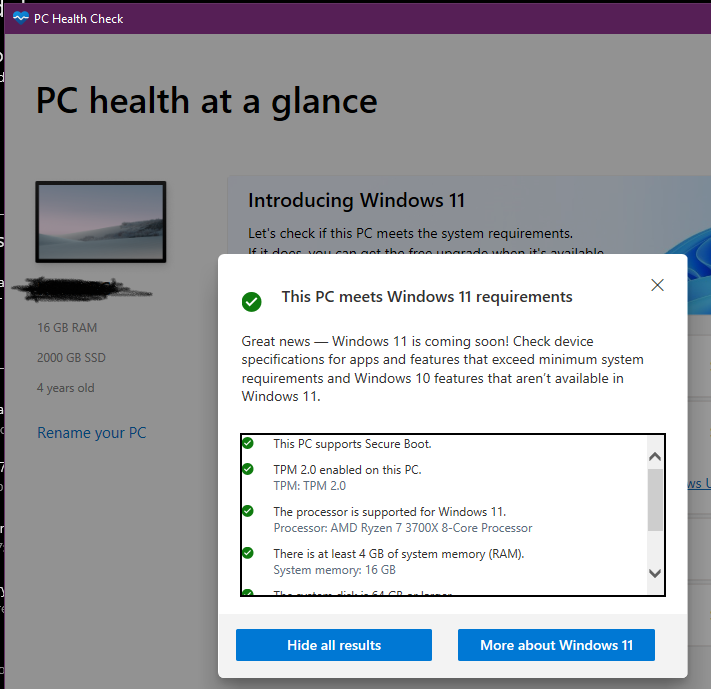 I can't upgrade to windows 11 eventhough I have met the requirements ...