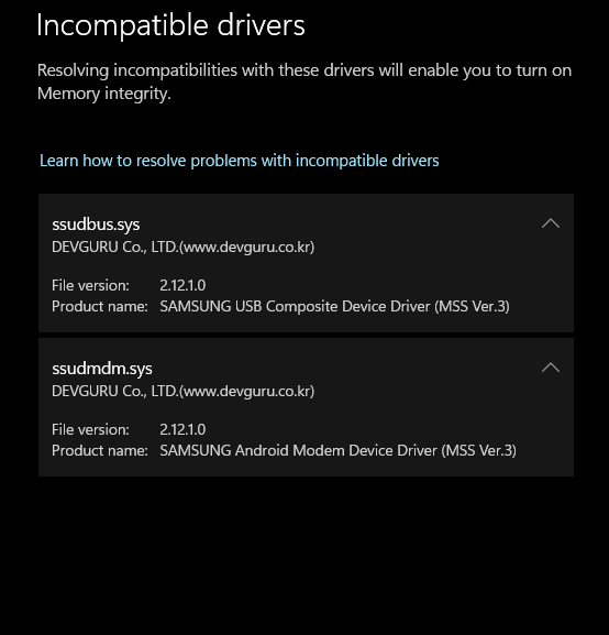 i need to remove the SAMSUNG USB Composite Device Driver (MSS Ver.3 ...