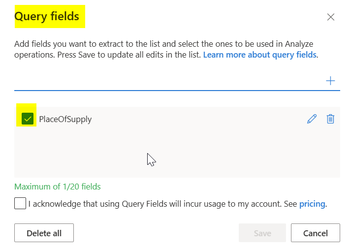 Query fields results inconsistent with pre-built document fields. - Microsoft Q&A
