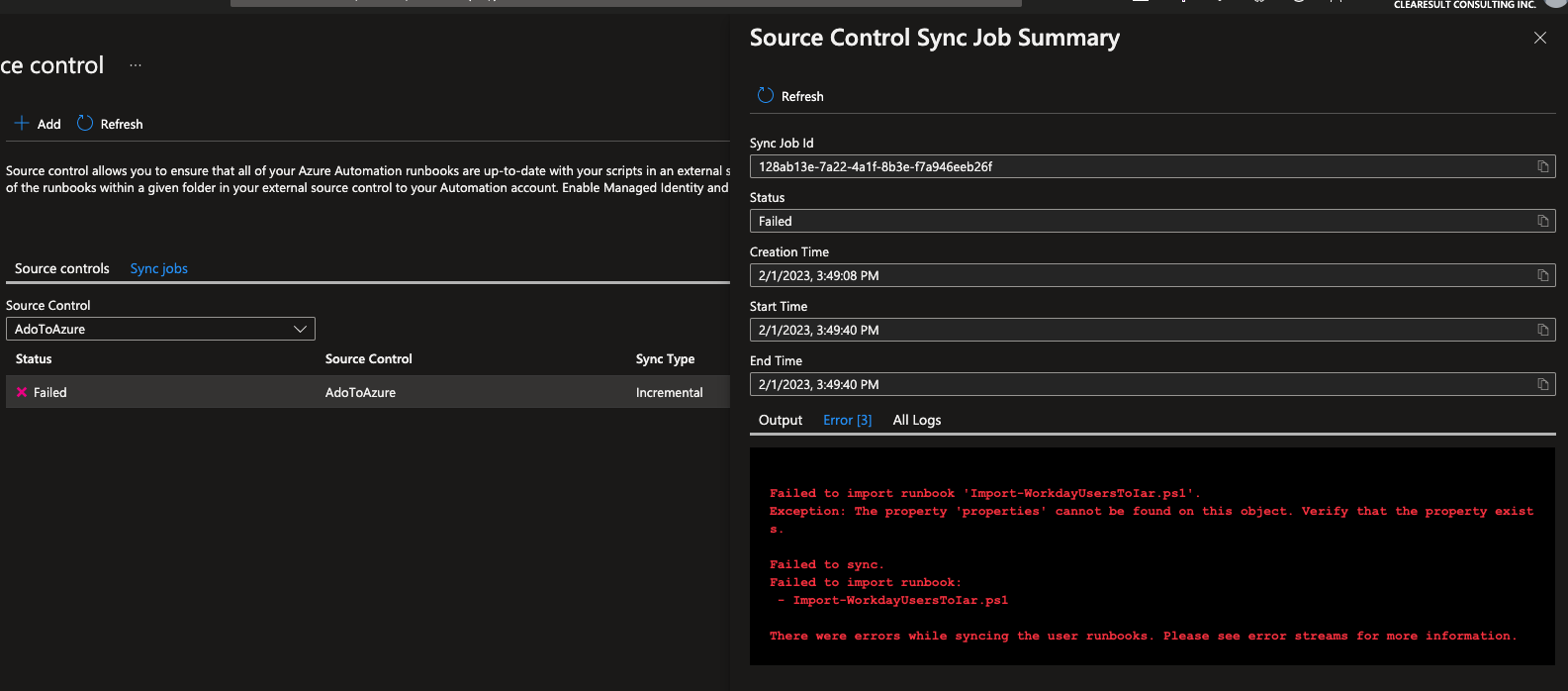 Source Control doesn't sync runbooks - Microsoft Q&A