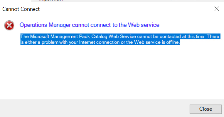 error while importing management pack from online catalog scom 2019 - Microsoft Q&A