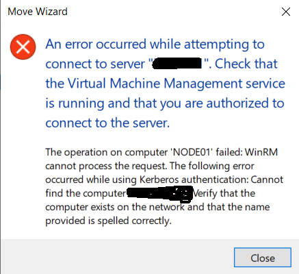 moving vm from forest A domain A on hyerv1 to hyperv2 domain B forest B ...
