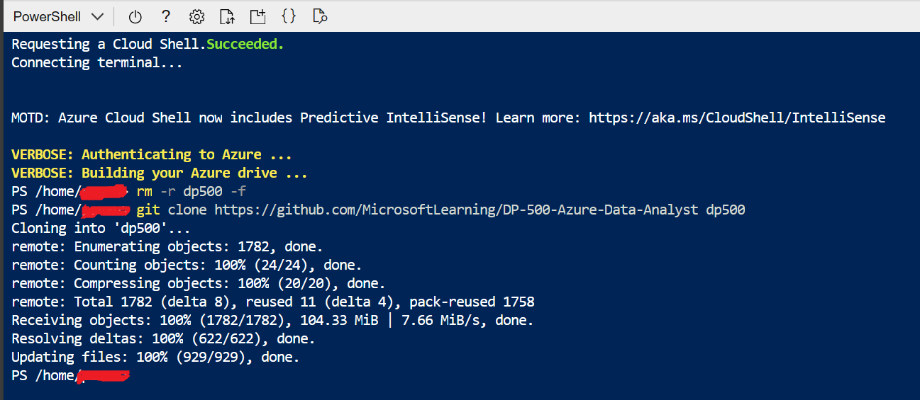 Dp203 course material - unable to clone exercise material - Microsoft Q&A