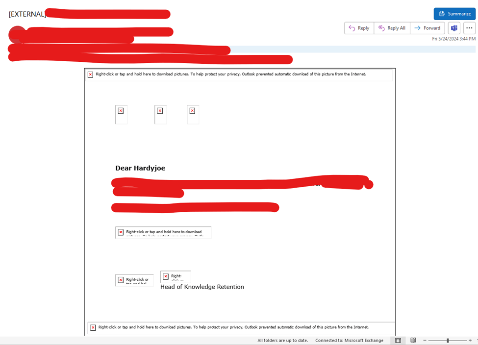 Images in new emails are not displayed anymore in my Outlook 365 - Microsoft Q&A