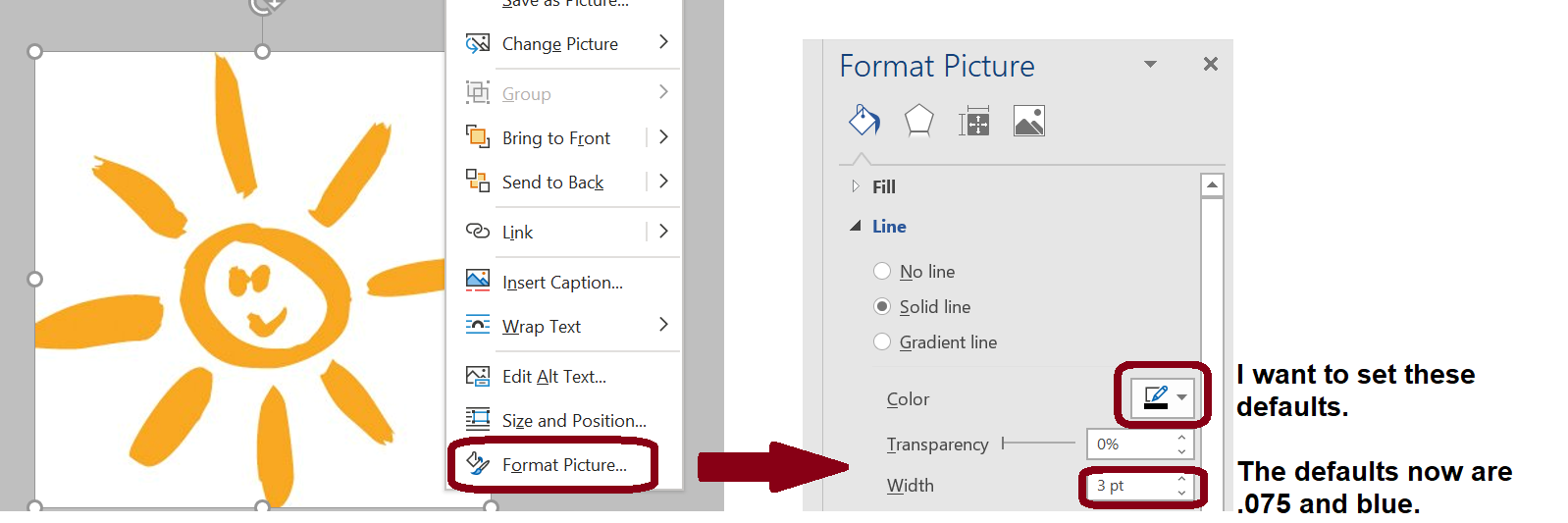 Change Format Picture Defaults in Word 2016 - Microsoft Q&A