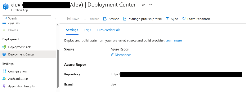 Configure "Deployment Center" Integration to DevOps Using ARM/bicep - Microsoft Q&A