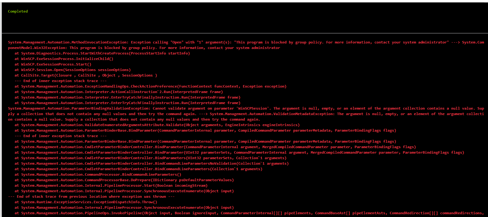 The Script Suddenly Stopped Working Systemponentmodel Win32exception This Program Is