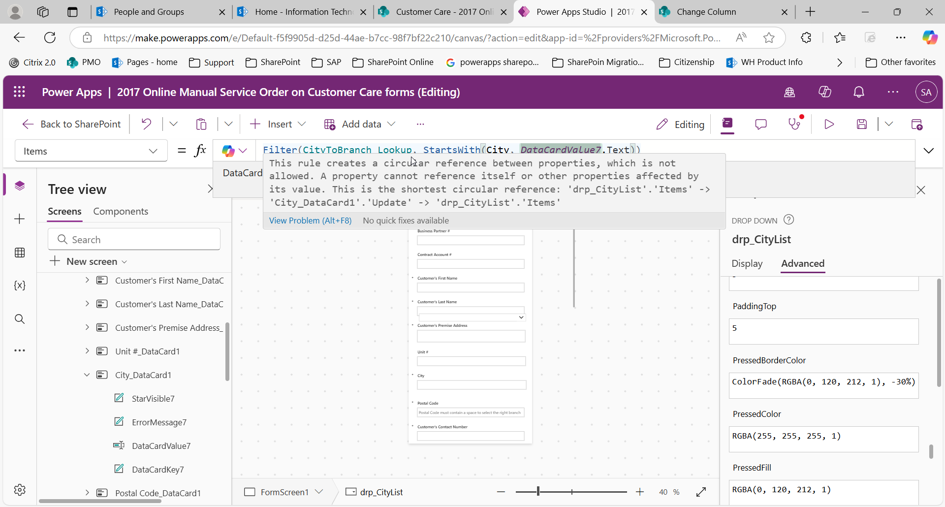 SharePoint online - PowerApps - Display relevant options while typing a ...
