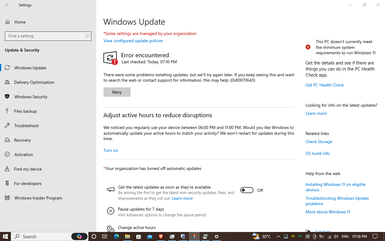 Windows Update Failure Error Code 0x80070643 - Microsoft Q&A