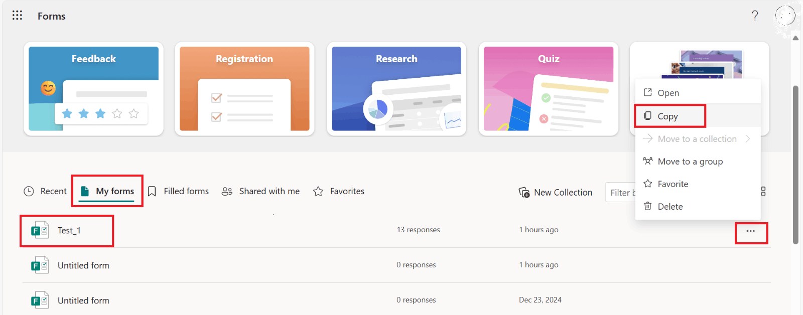 Rename re-used forms. - Microsoft Q&A