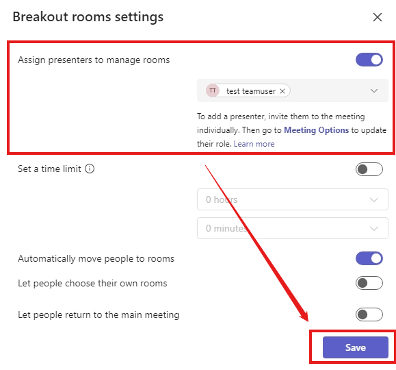 How to assign someone else other than the organiser to manager breakout ...
