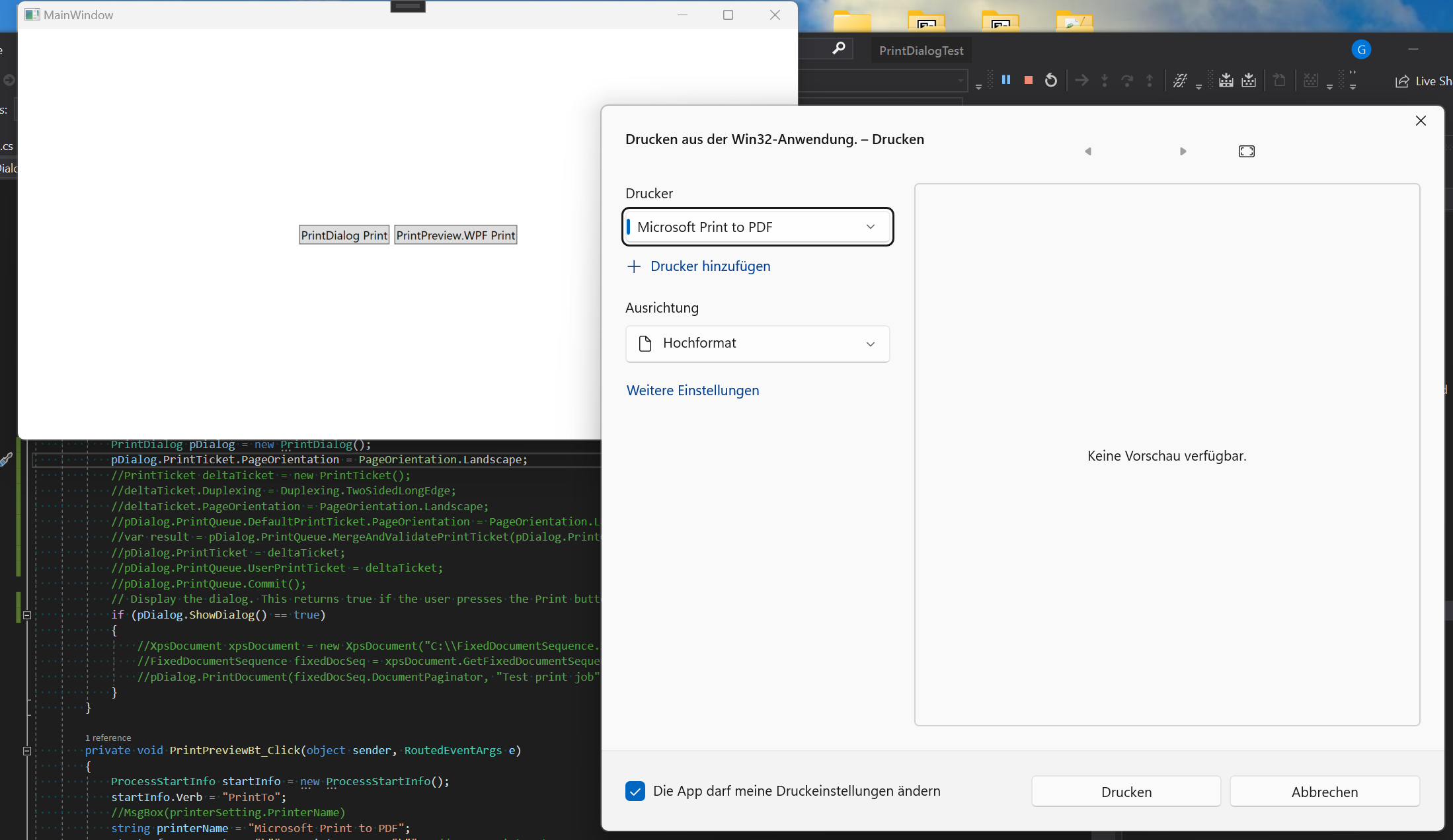 How can we set the settings for printing in the new print preview of ...