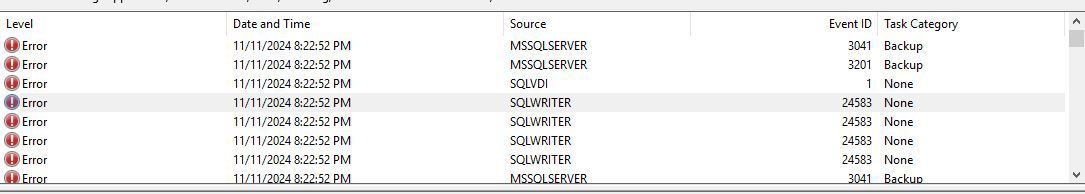 Database backup fails - Microsoft Q&A