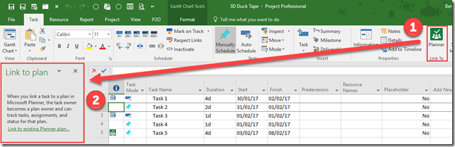 Sync Project online with planner using the feature available in project ...