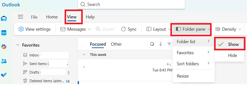 How to lock folder panel in Outlook 365 ? - Microsoft Q&A