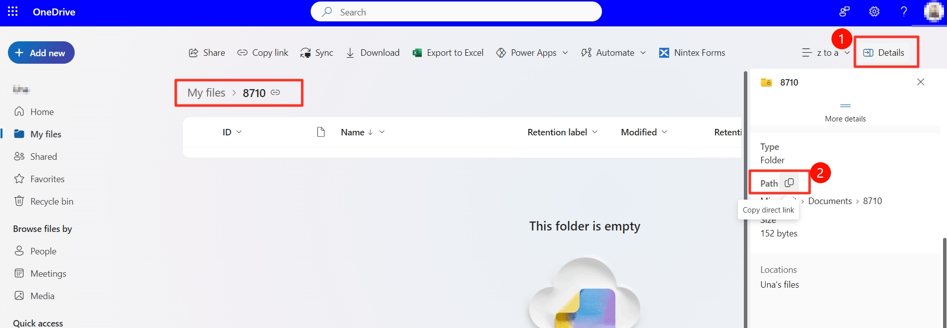Given a linked OneDrive Folder - how do you find the SharePoint folder ...