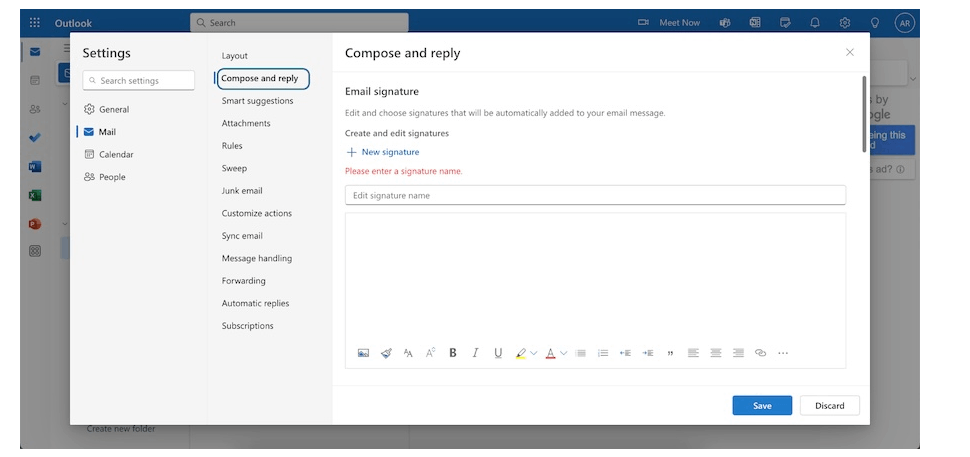 Where do i find the exclaimer in the new outlook - Microsoft Q&A