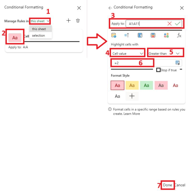 Conditional formatting in EXCEL web version not working - Microsoft Q&A