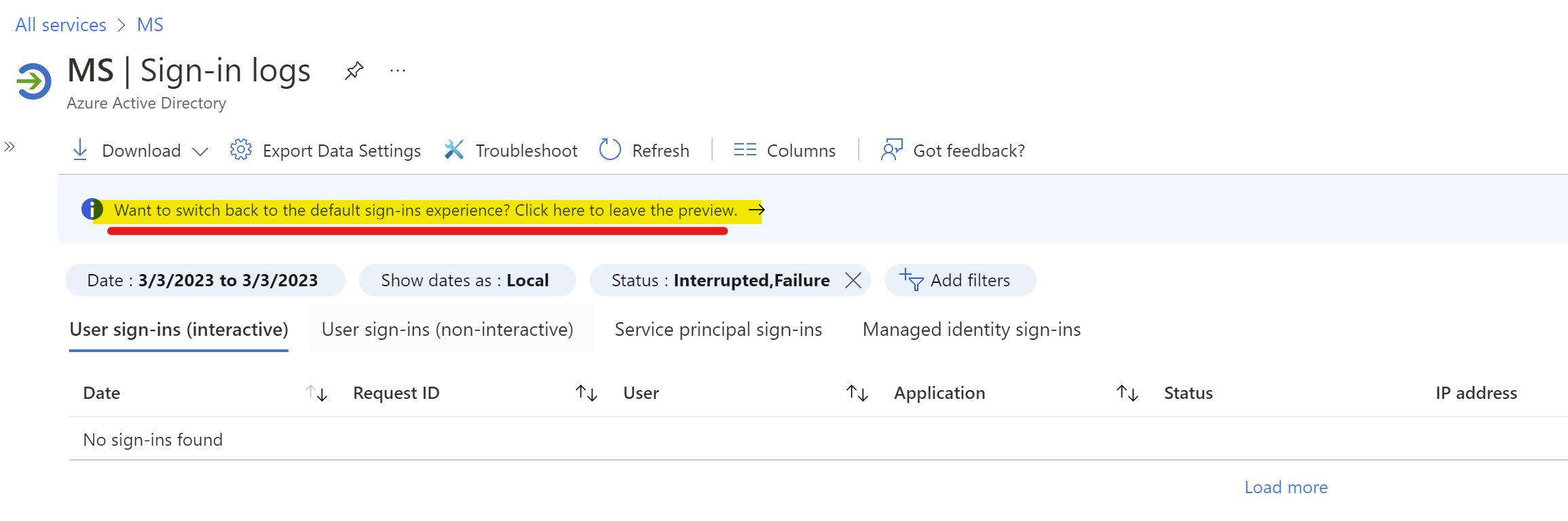 Seeing login failures with non-interactive Sign-ins due to Conditional ...