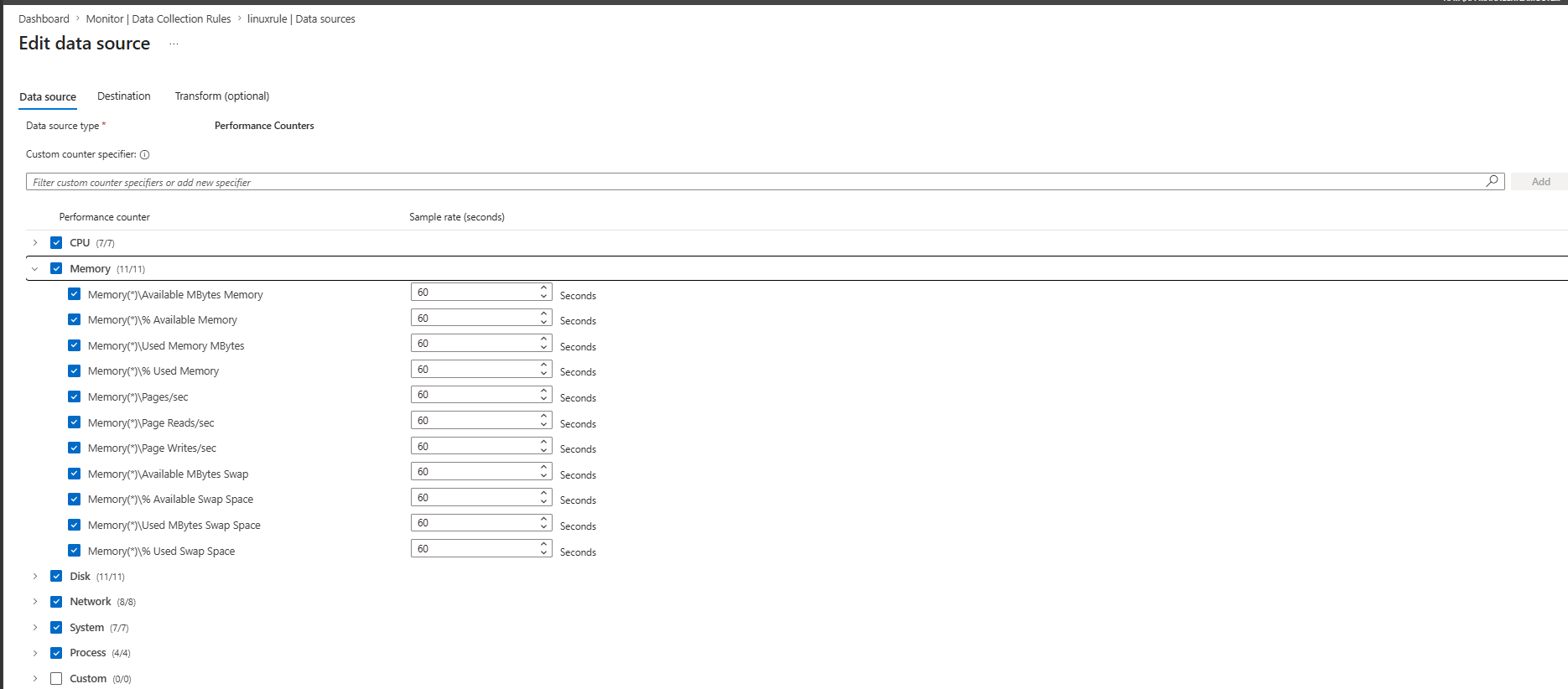 Linux VM memory metrics missing from azure.vm.linux.guestmetrics ...