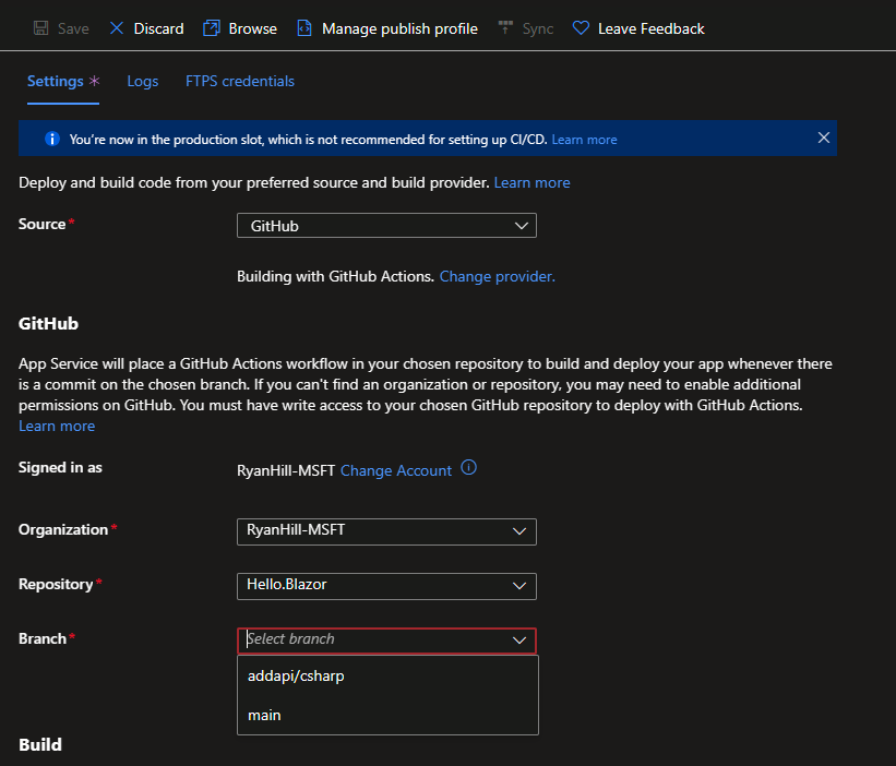 How to properly separate dev/prod environnement with app service ? - Microsoft Q&A