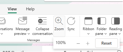 Why is my Outlook app reading pane text too small, again? - Microsoft Q&A