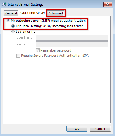 Outlook error message: Send test email message: The server responded ...