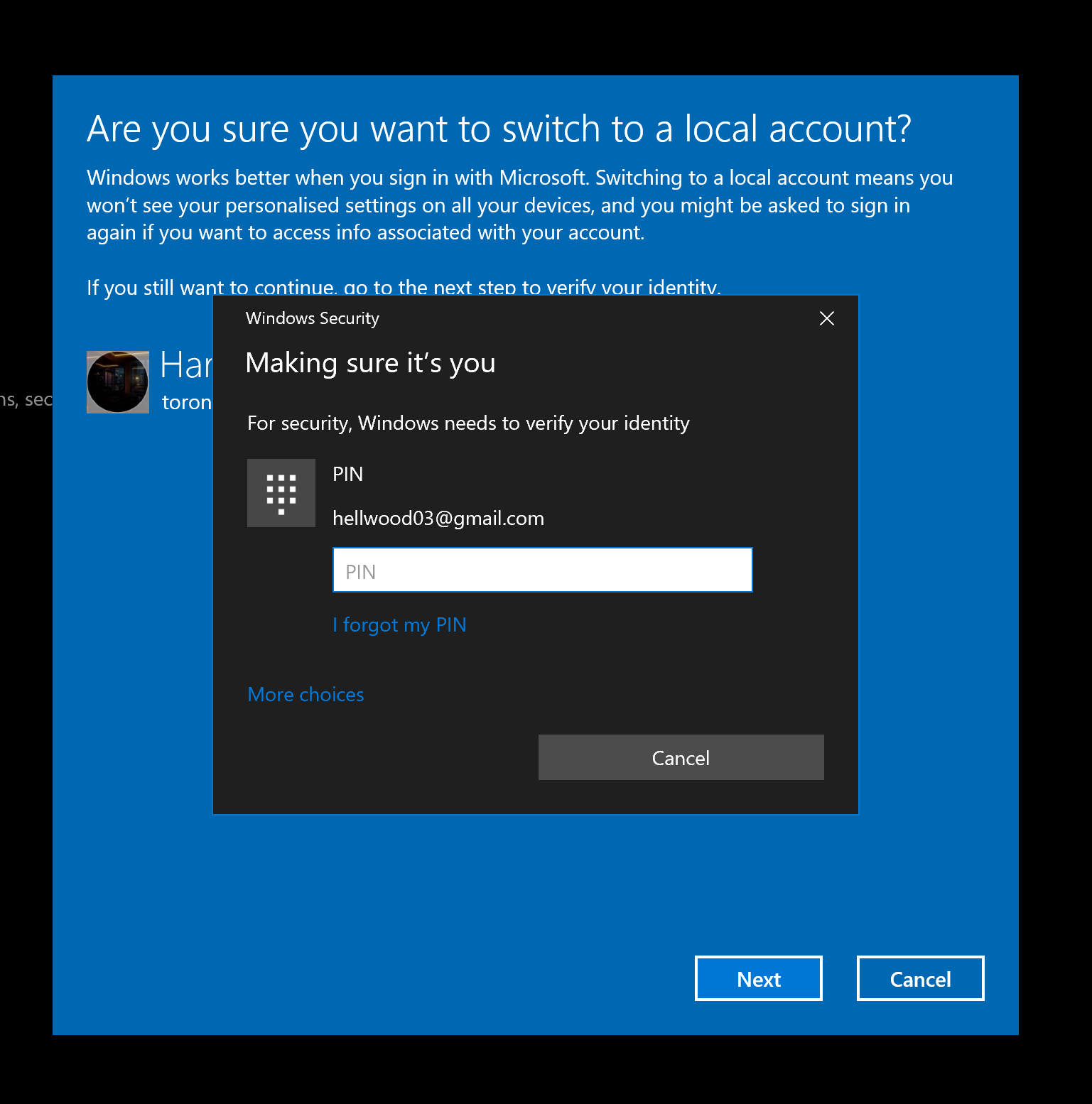 How do I make this pin from an old account **** off? - Microsoft Q&A